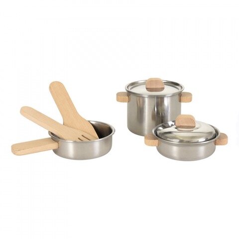 Egmont Toys Kochgeschirr Topfset mit Holzgriffen, 27,95
