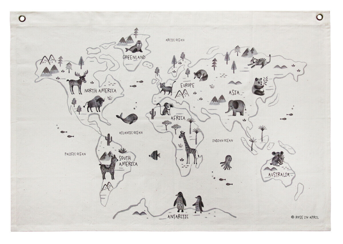 World Map in English, 48,95